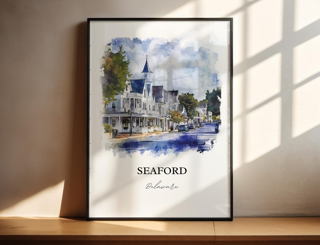 Seaford DE Wall Art, Nanticoke River Print, Delaware Watercolor Art ...