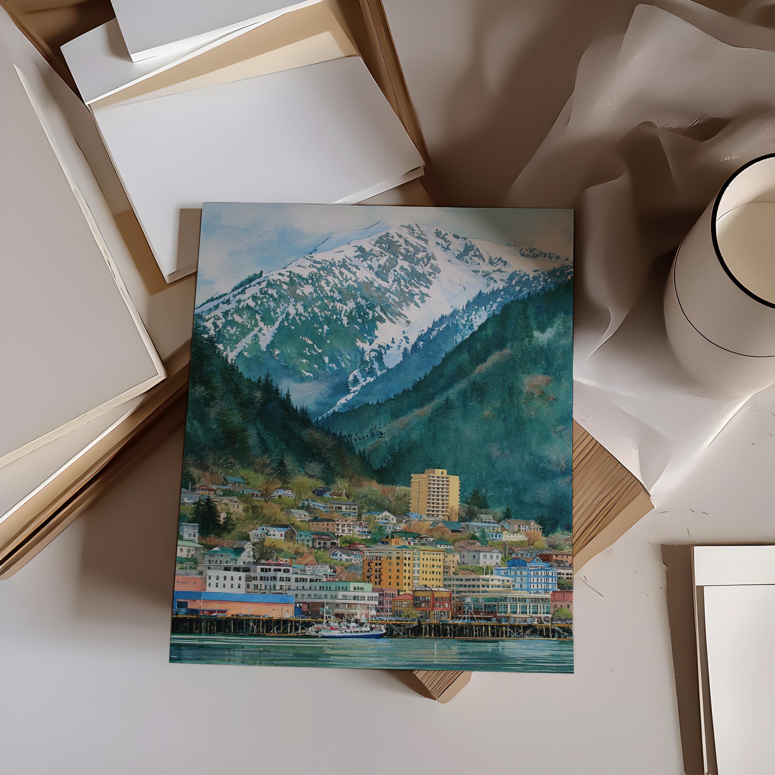 Juneau Alaska Watercolor Art Juneau AK Print Juneau Alaska Artwork ...