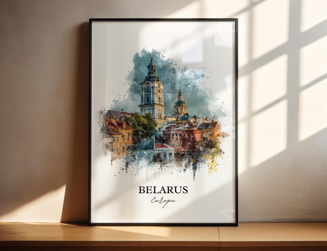 Belarus Wall Art, Belarus Print, Belarus Watercolor Art, Belarus Gift ...