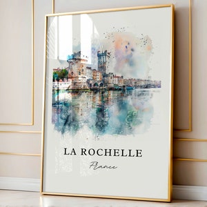 La Rochelle Wall Art, La Rochelle Print, La Rochelle France Watercolor ...