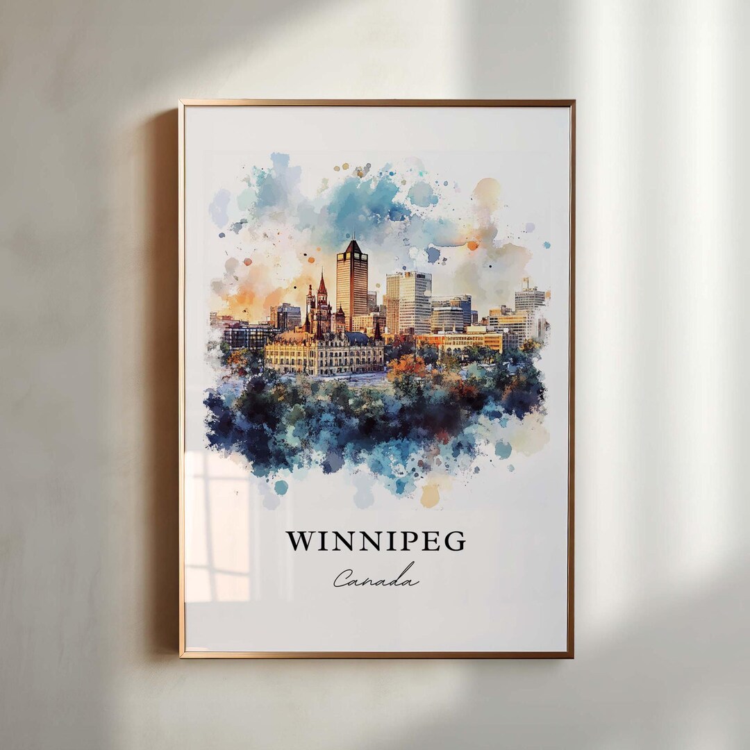 Winnipeg Wall Art, Winnipeg Print, Winnipeg Watercolor Art, Winnipeg ...