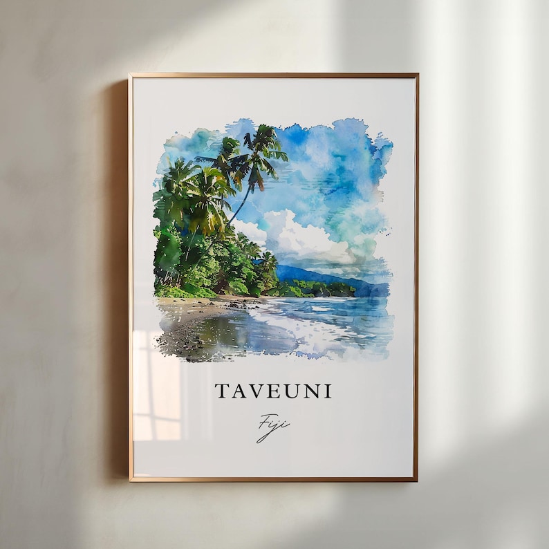 Taveuni Fiji Wall Art, Taveuni Island Print, Taveuni Watercolor Art ...