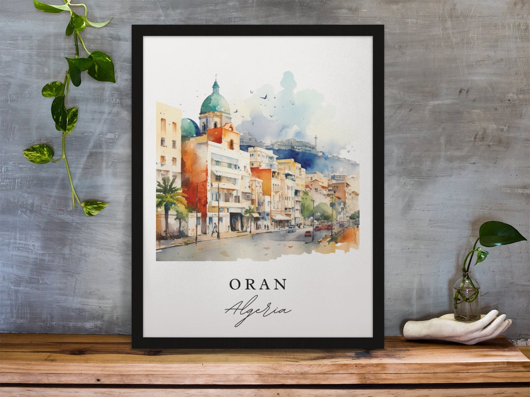 Oran Traditional Travel Art - Algeria, Oran Poster, Wedding Gift ...