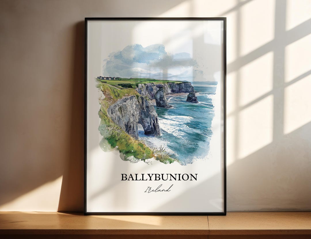 Ballybunion Wall Art, County Kerry Print, Ireland Watercolor Art ...
