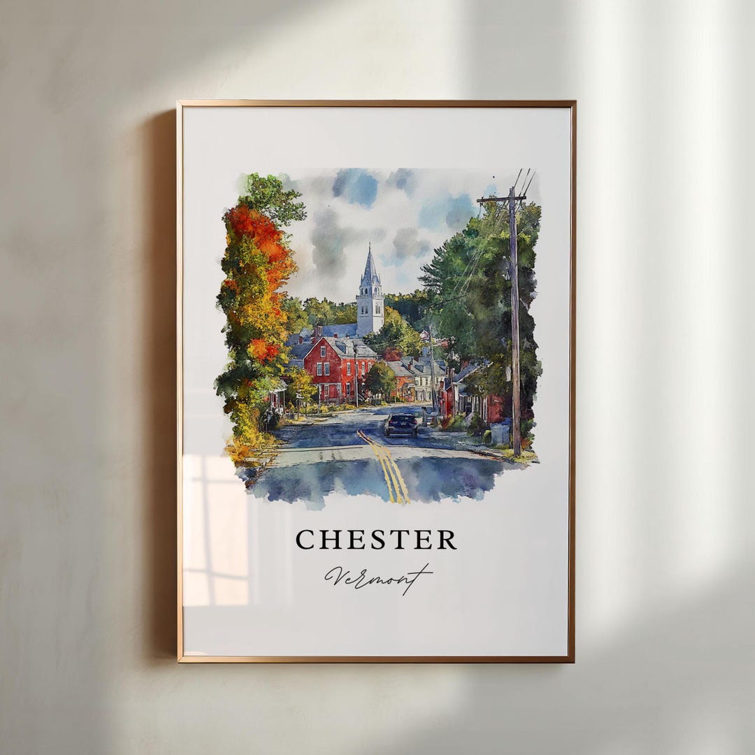 Chester Vermont Wall Art, Chester Print, Windsor County Artwork ...