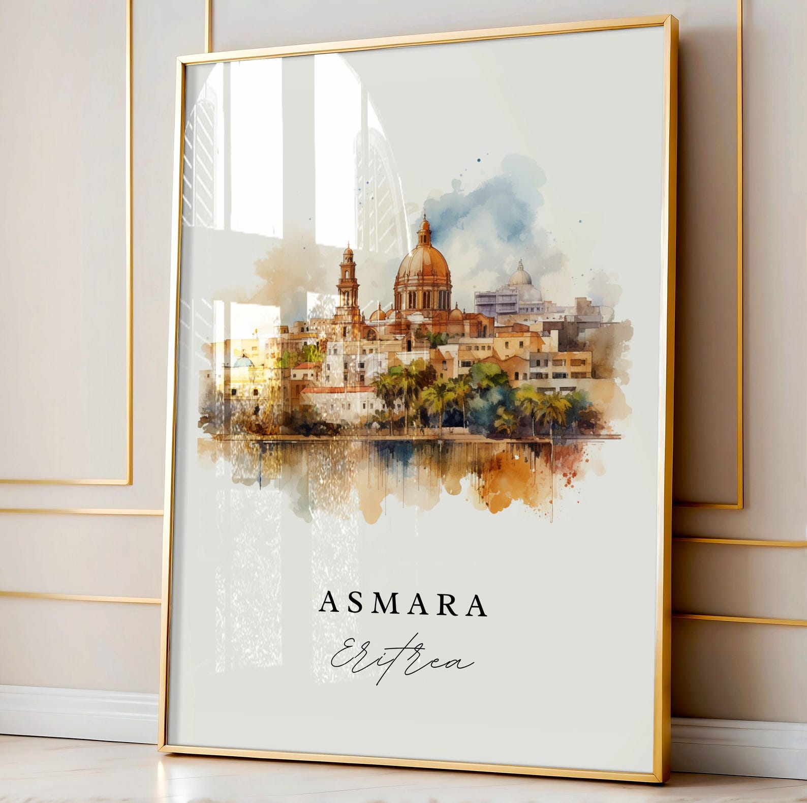 Asmara Wall Art, Asmara Print, Asmara Watercolor Art, Asmara Eritrea ...