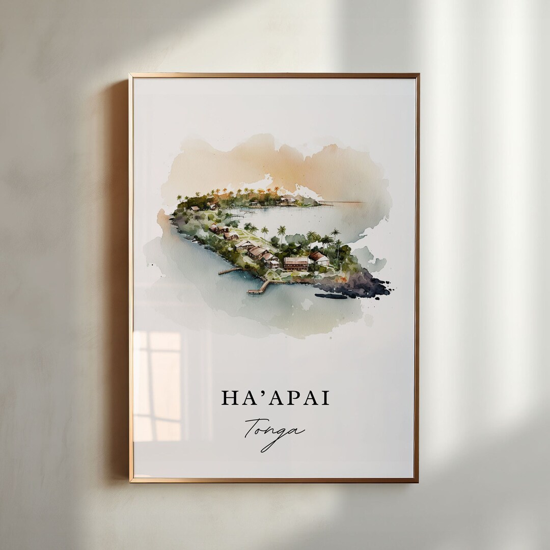 Tonga Wall Art - Ha'apai, Tonga Poster, Wedding Gift, Birthday Present ...
