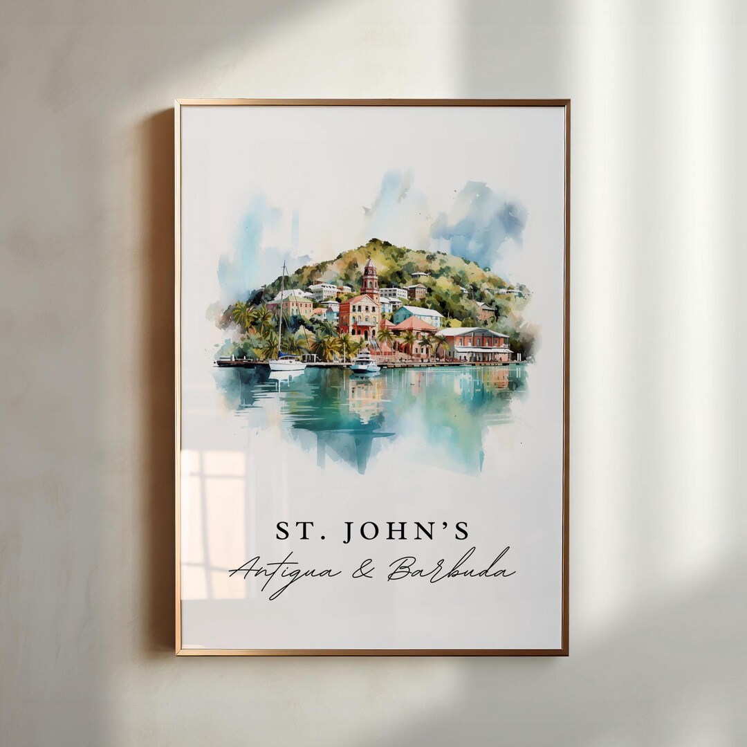 St Johns Antigua Art - Antigua and Barbuda, St Johns Poster, Antigua ...