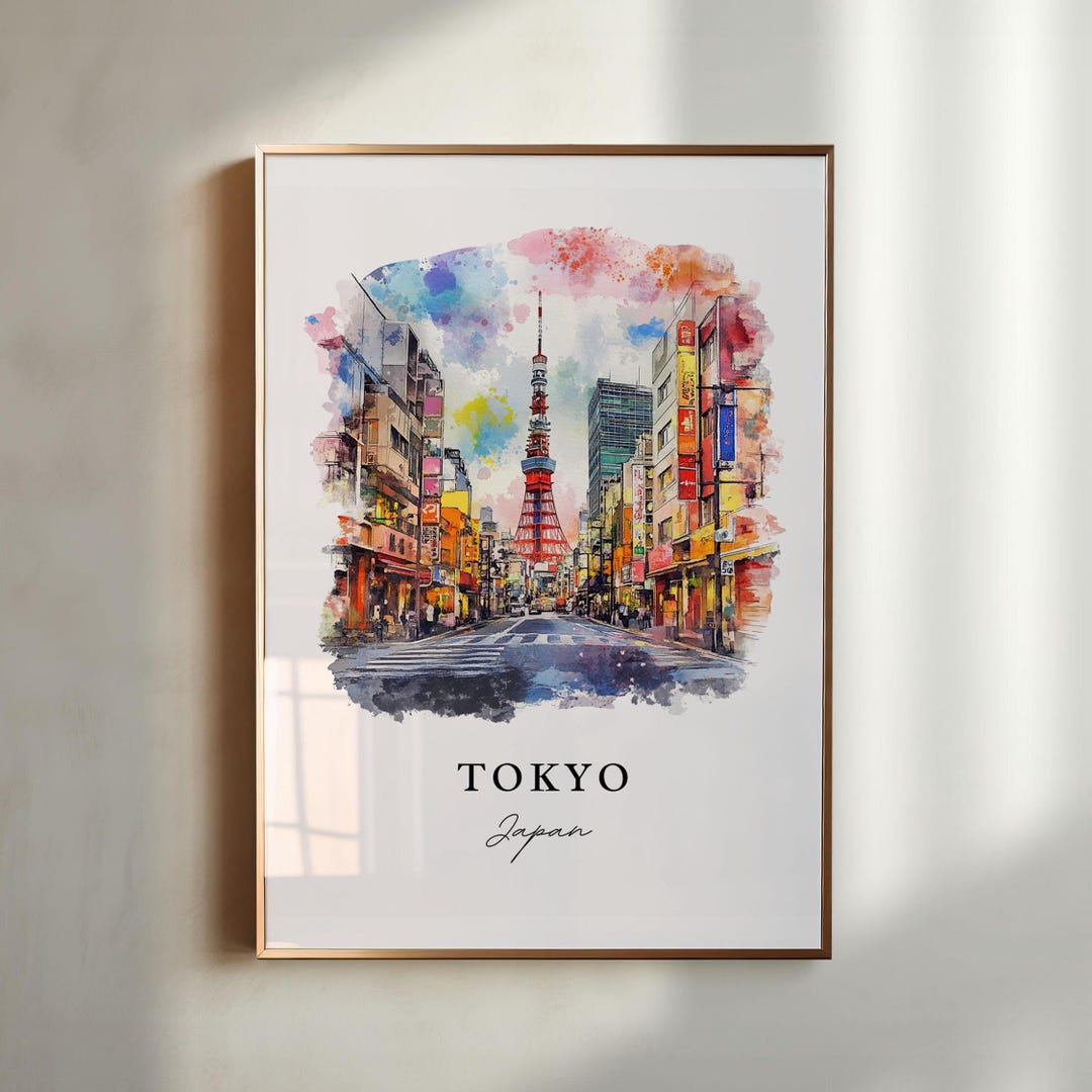 Tokyo Wall Art, Tokyo Print, Tokyo Watercolor Art, Tokyo Japan Gift ...