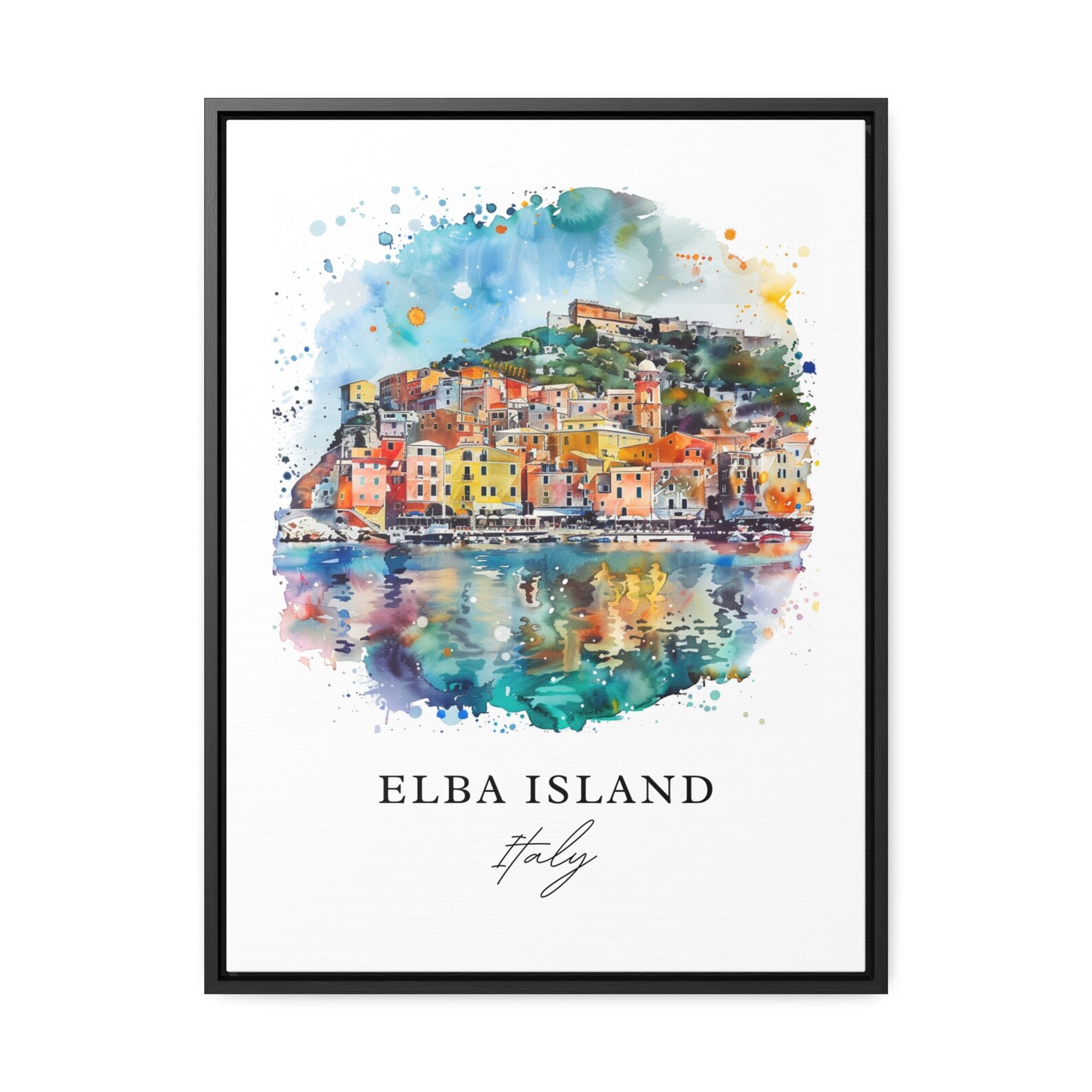 Elba Island Wall Art, Elba Island Print, Tyrrhenian Sea Watercolor ...