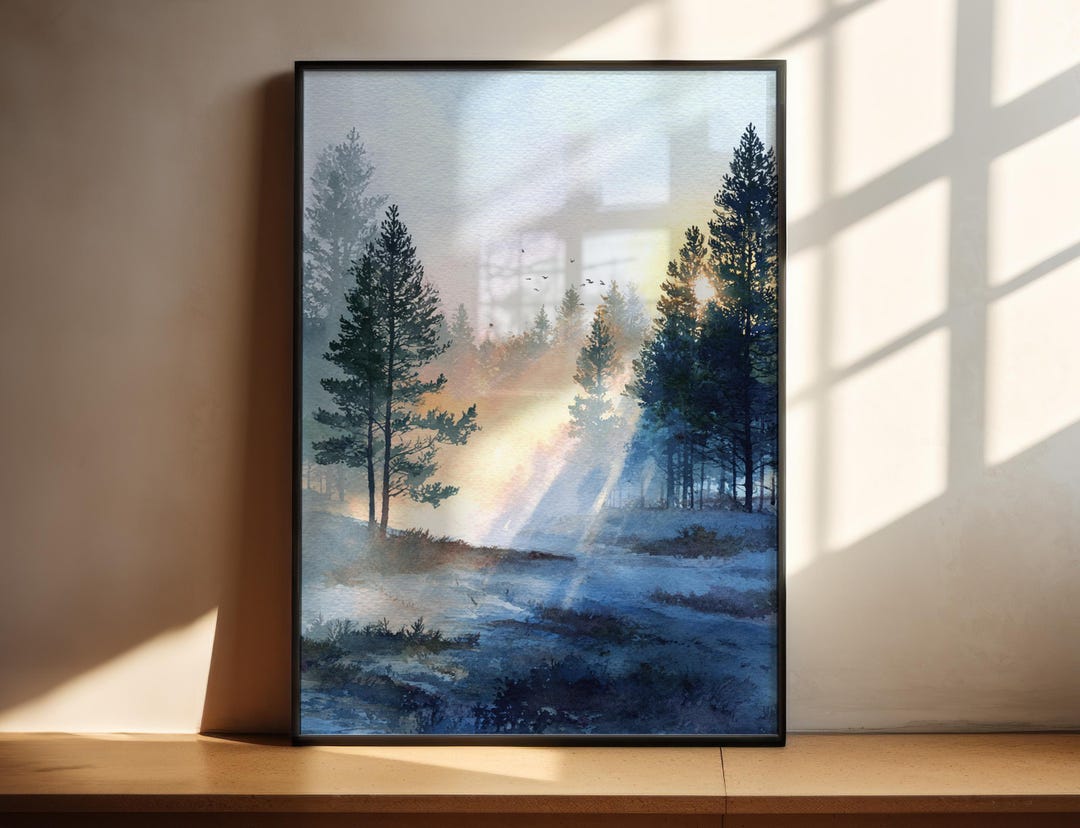 Lapland Finland Watercolor Art Lapland Travel Print Lapland Finland ...