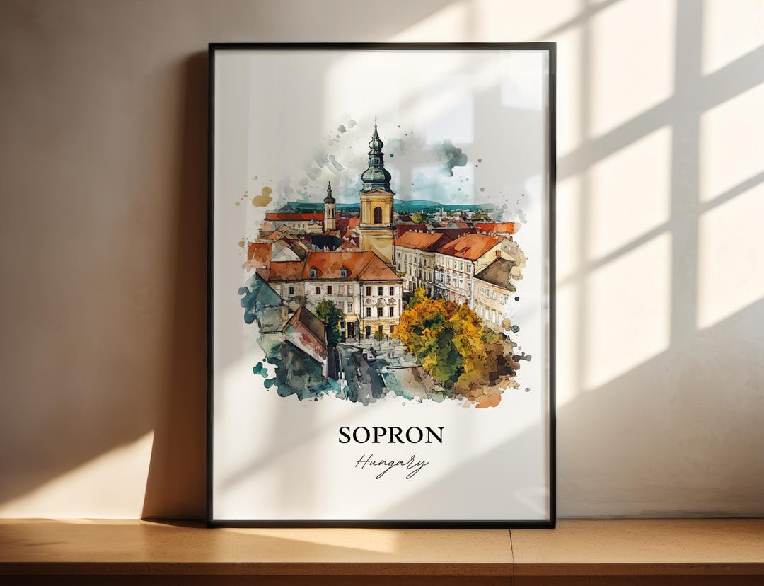 Sopron Wall Art, Lake Neusiedl Print, Hungary Watercolor Art, Sopron ...