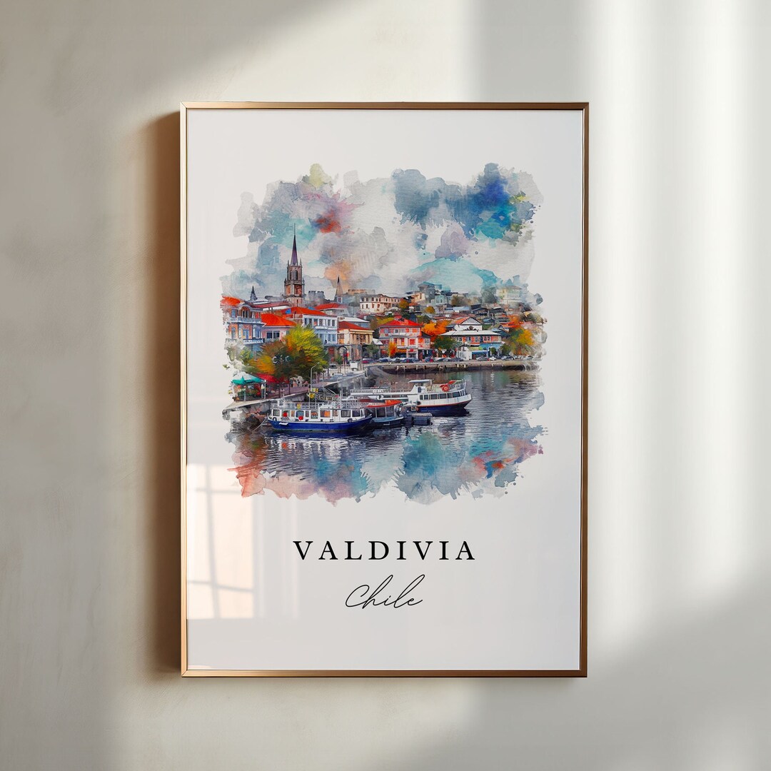 Valdivia Chile Wall Art - Chile, Valdivia Print, Valdivia Wedding Gift ...