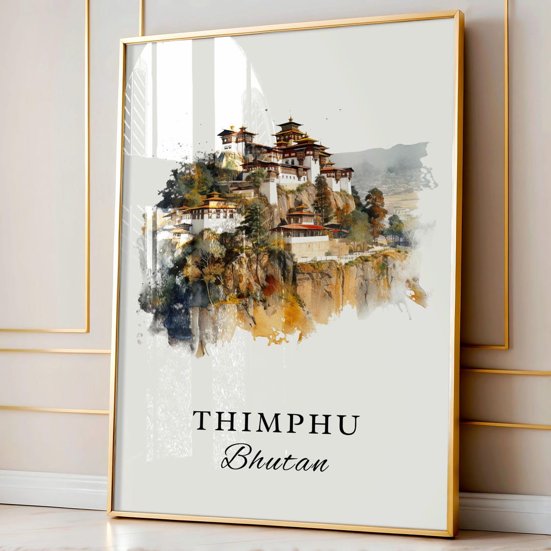Thimphu Bhutan Wall Art - Bhutan, Thimphu Poster, Thimphu Wedding Gift ...