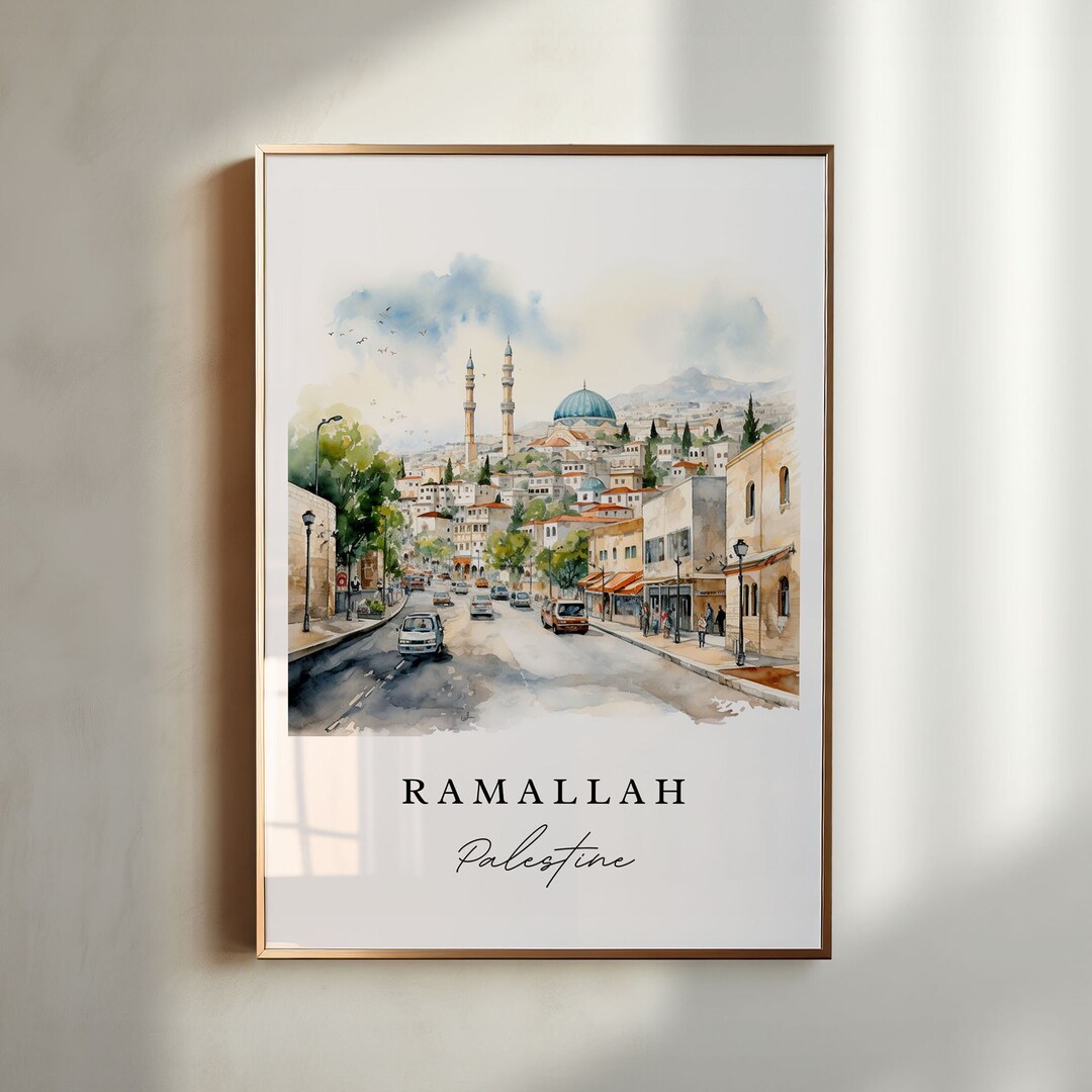 Ramallah Traditional Travel Art Palestine, Ramallah Poster, Wedding ...