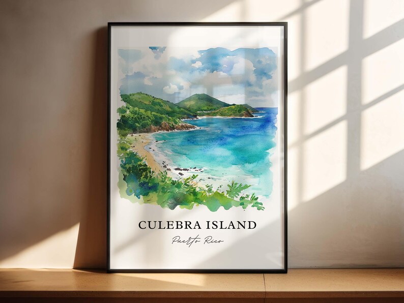 Culebra Island Art, Culebra Island Print, Culebra Island PR Watercolor ...