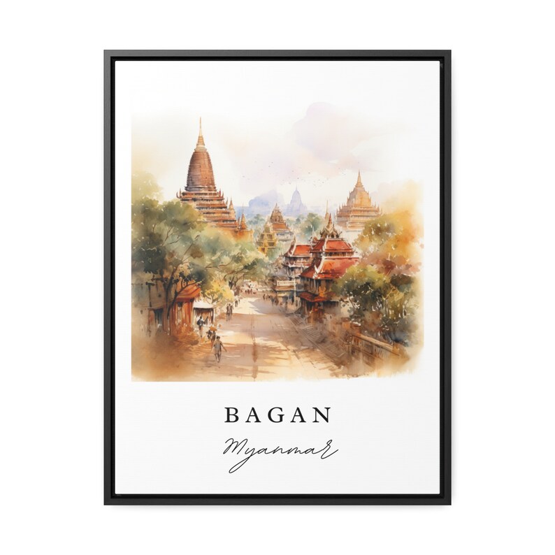 Bagan Traditional Travel Art - Myanmar, Bagan Poster, Wedding Gift ...