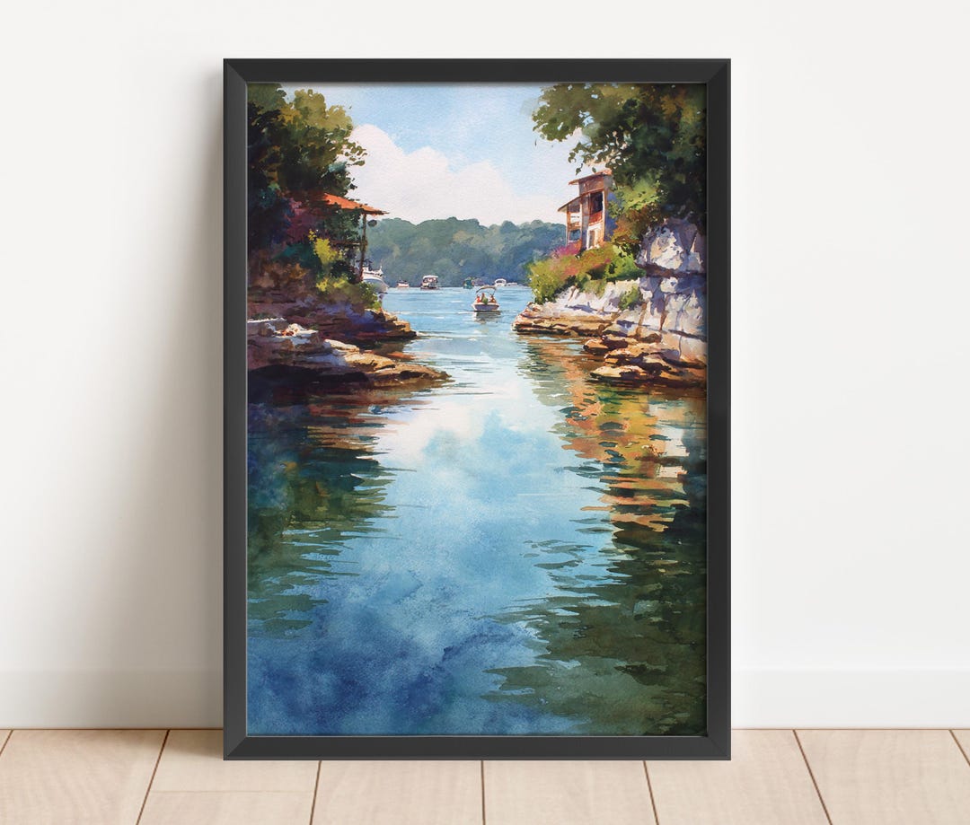 Lake of the Ozarks Watercolor Art Ozarks Travel Print Ozarks Artwork ...