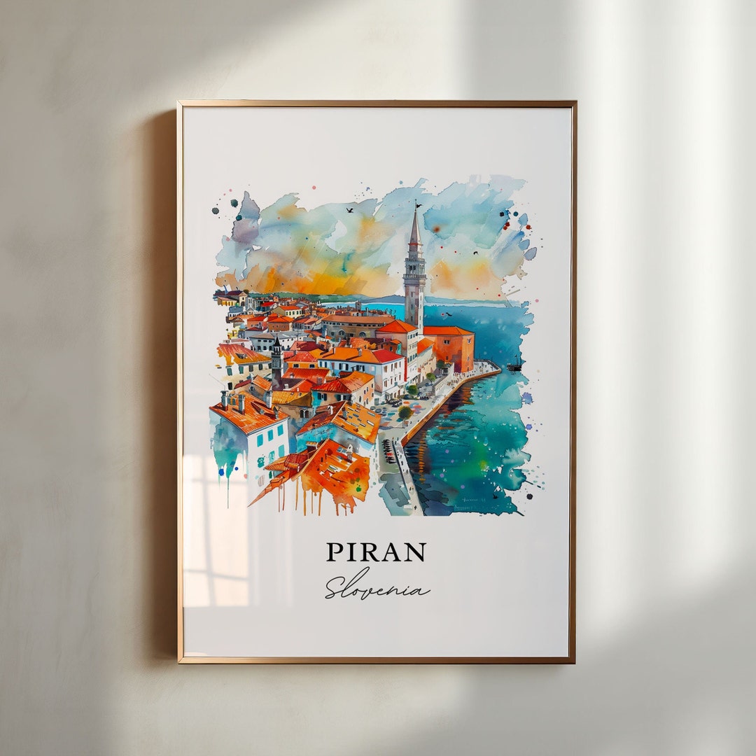 Piran Slovenia Wall Art, Piran Print, Piran Watercolor, Piran Slovenia ...