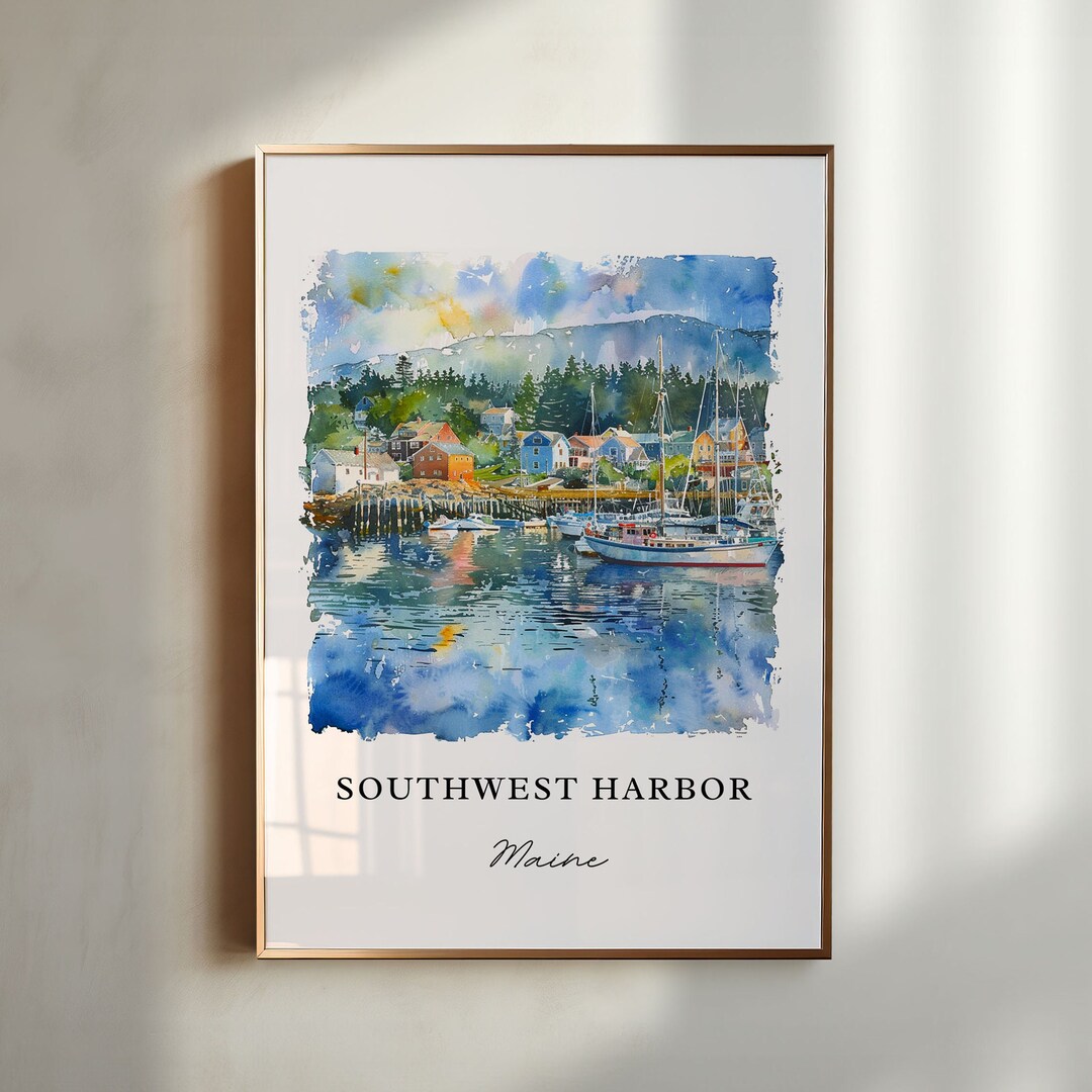 Southwest Harbor Maine Art, SW Harbor ME Print, Mount Desert Island ...