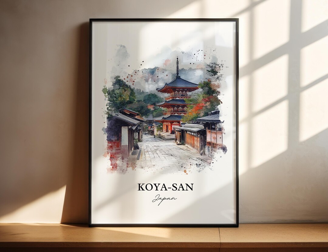 Koya-san Wall Art, Mount Koya Print, Japan Watercolor Art, Koya-san ...