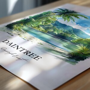 Daintree Rainforest Art, Diwan Print, Australia Watercolor Art ...