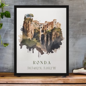 Ronda Traditional Travel Art - Spain, Ronda Poster, Wedding Gift ...