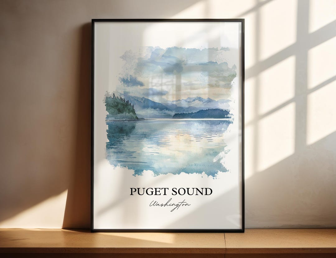 Puget Sound WA Wall Art, Camano Island Print, Washington State ...