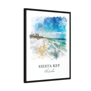 Siesta Key Wall Art, Siesta Key Print, Sarasota FL Watercolor, Siesta ...