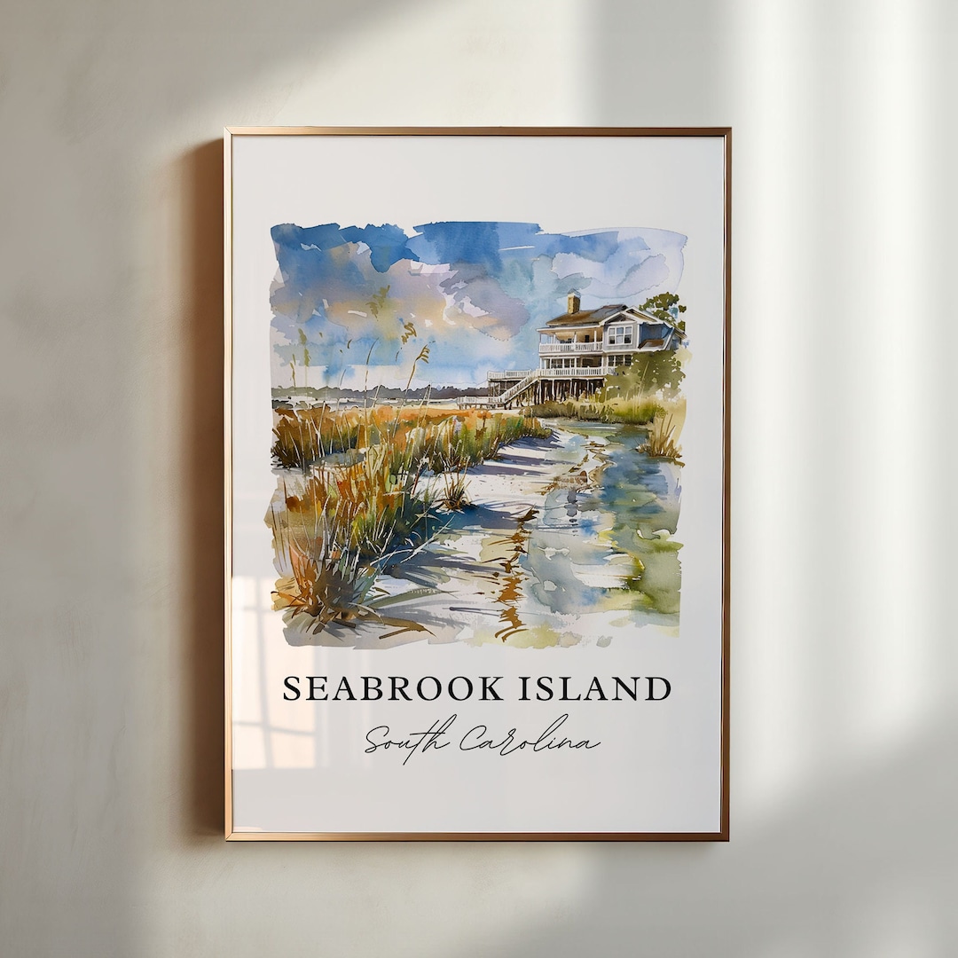 Seabrook Island Art, Seabrook Island Print, Charleston SC Watercolor ...
