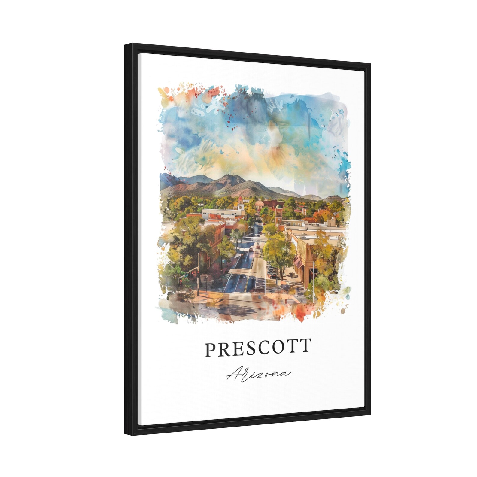 Prescott Arizona Wall Art, Prescott Print, Prescott AZ Watercolor ...