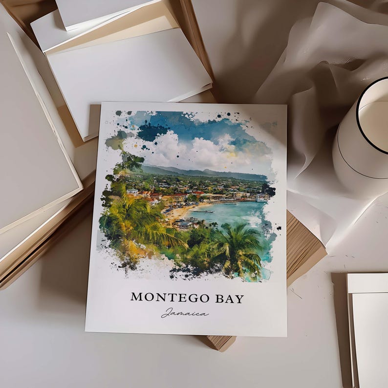Montego Bay Wall Art, Montego Bay Print, Jamaica Watercolor Art ...