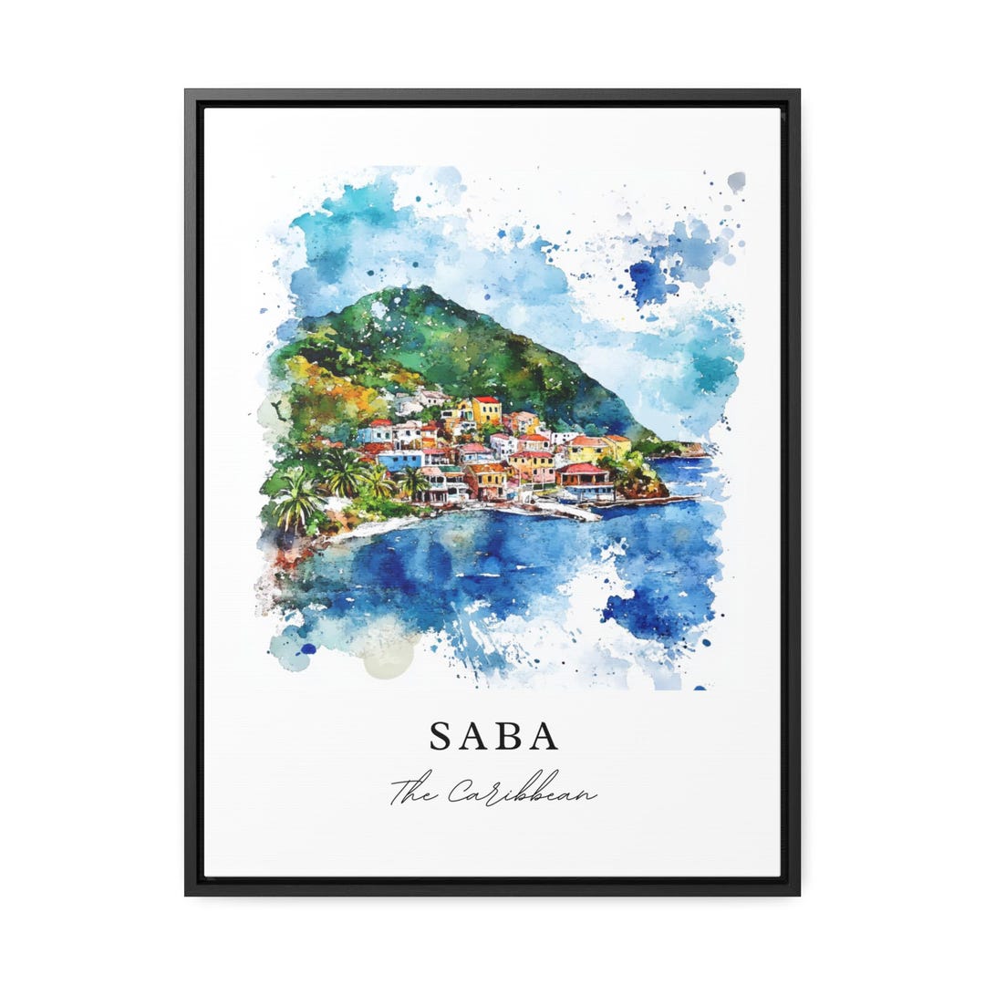 Saba Wall Art, Saba Island Print, Saba Watercolor Art, Lesser Antilles ...