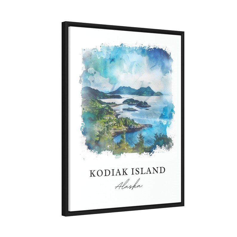 Kodiak Island Wall Art, Kodiak Alaska Print, Kodiak Island Watercolor ...