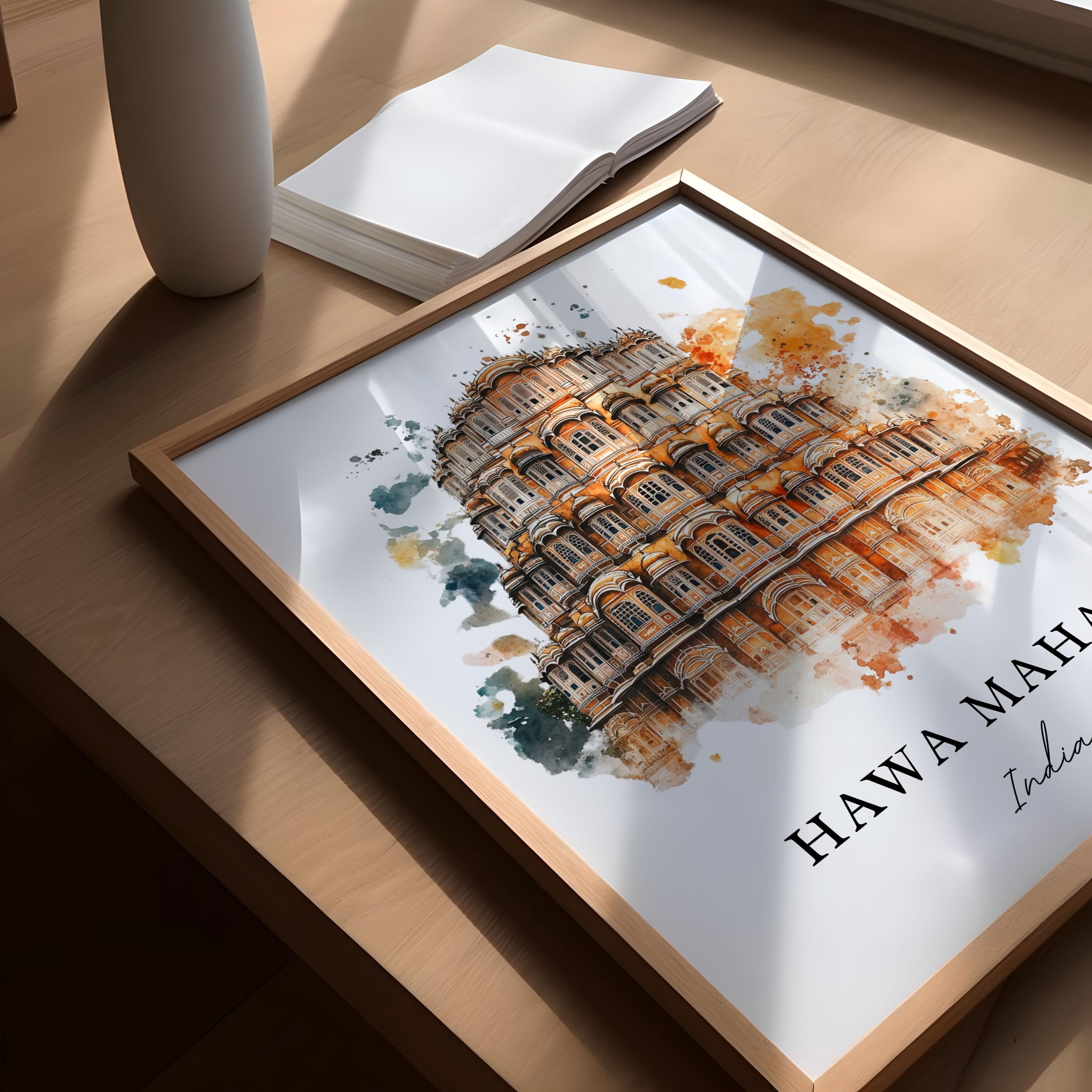 Hawa Mahal Wall Art, Jaipur Print, Rajasthan Watercolor Art, Hawa Mahal ...