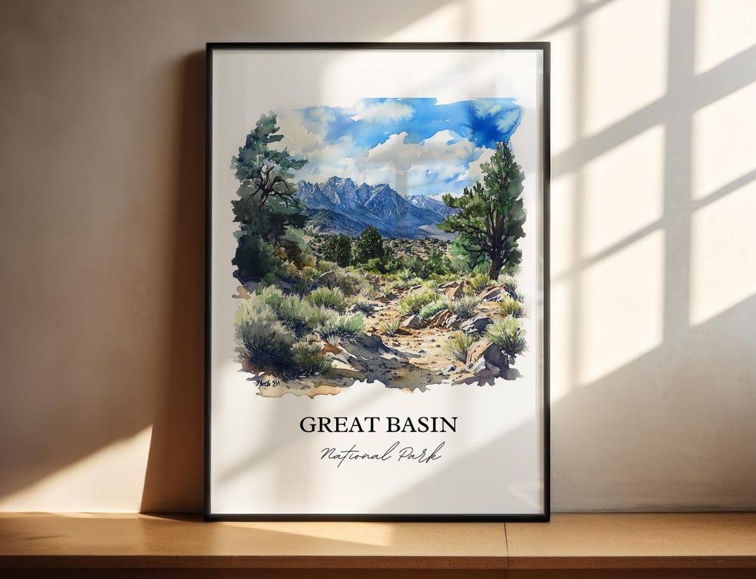 Great Basin National Park Wall Art, Nevada Print, Nevada Watercolor ...