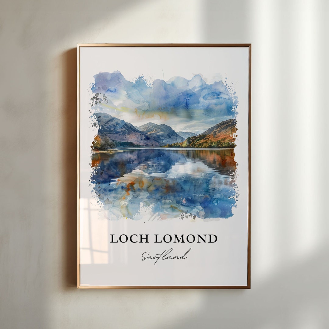 Loch Lomond Wall Art, Loch Lomond Print, Loch Lomond Watercolor, Loch ...