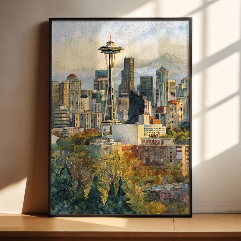 Seattle Poster - Etsy
