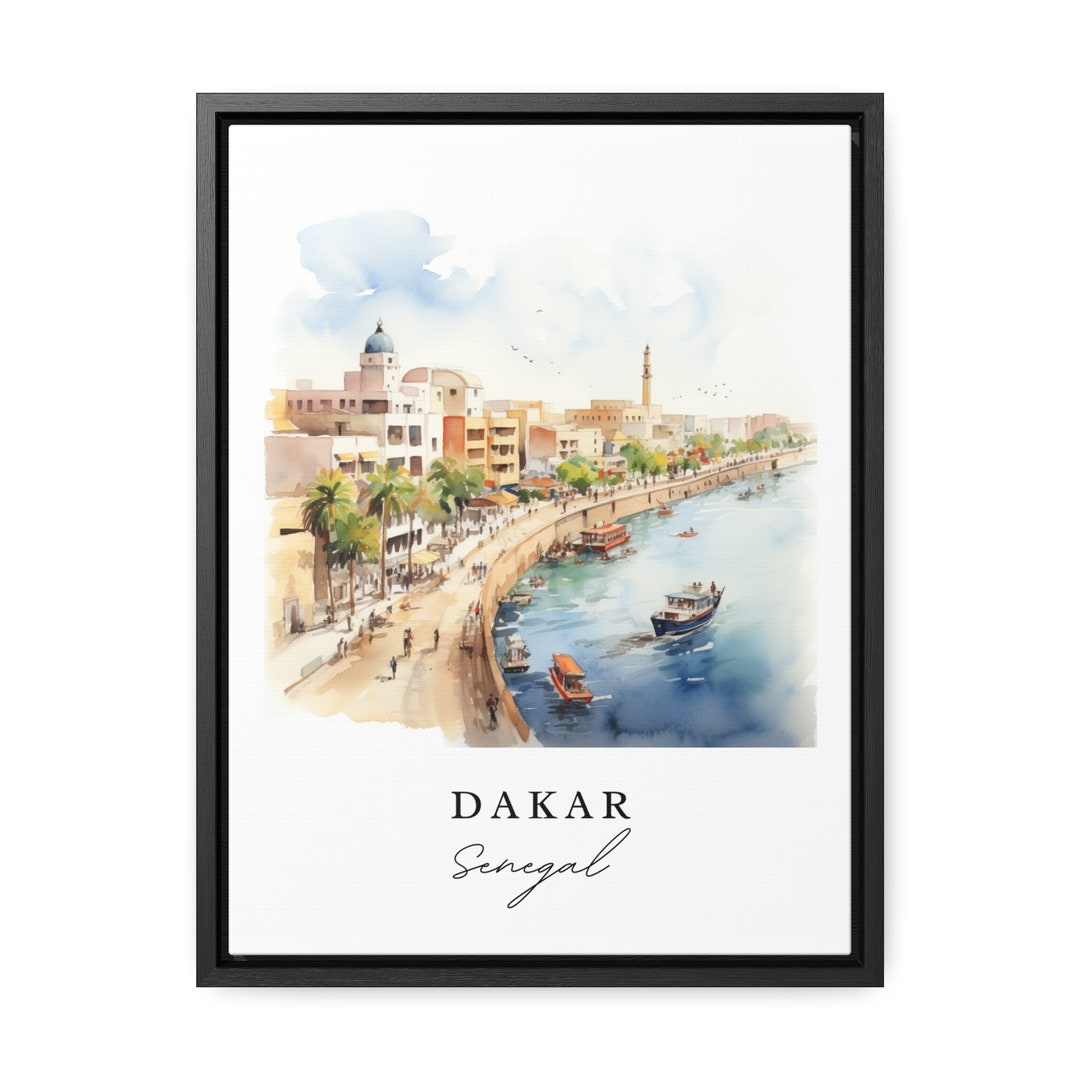 Dakar Traditional Travel Art - Senegal, Dakar Poster, Wedding Gift ...