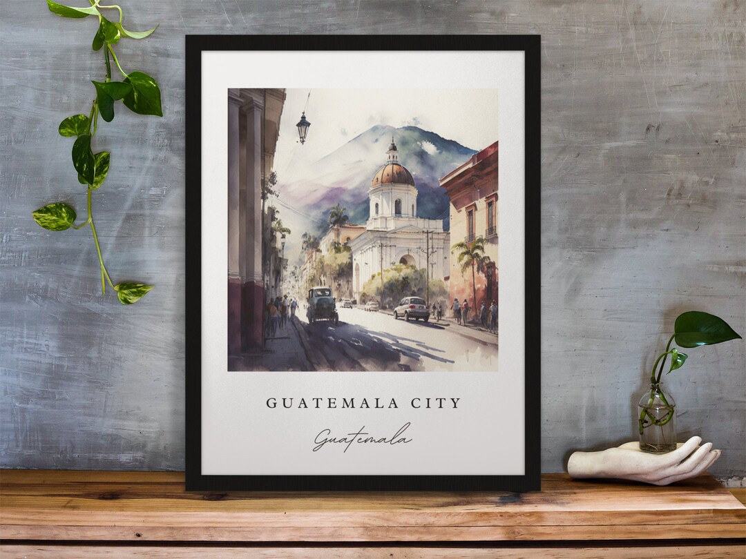 Guatemala City Travel Poster – Central America Art Print - Etsy