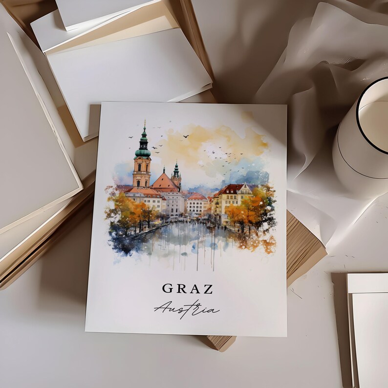 Graz Austria Wall Art - Austria, Graz Poster, Graz Wedding Gift, Styria ...