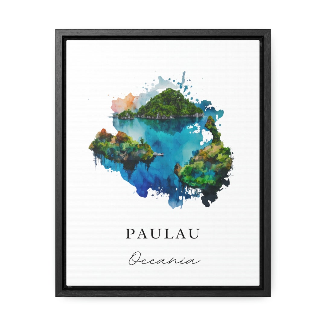 Palau Travel Poster - Watercolor Island Art, Custom Text Available - Etsy