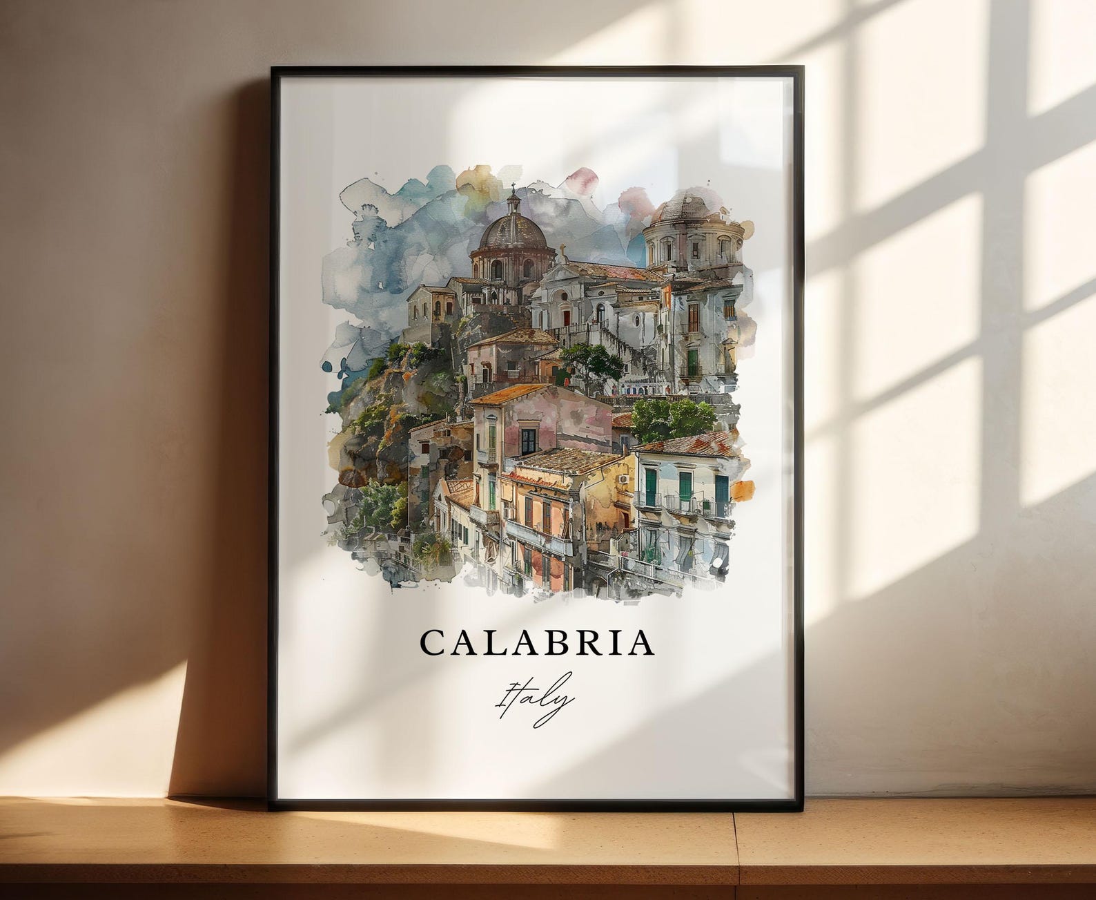 Calabria Italy Wall Art, Calabria Print, Calabria Watercolor Art ...