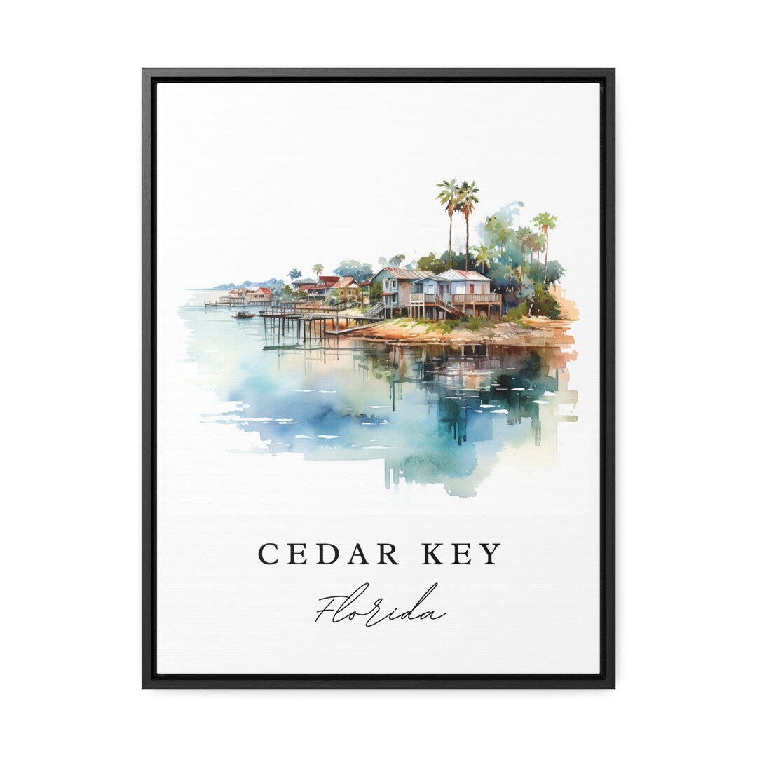Cedar Key Florida Art Print – Coastal Watercolor Travel Poster - Etsy