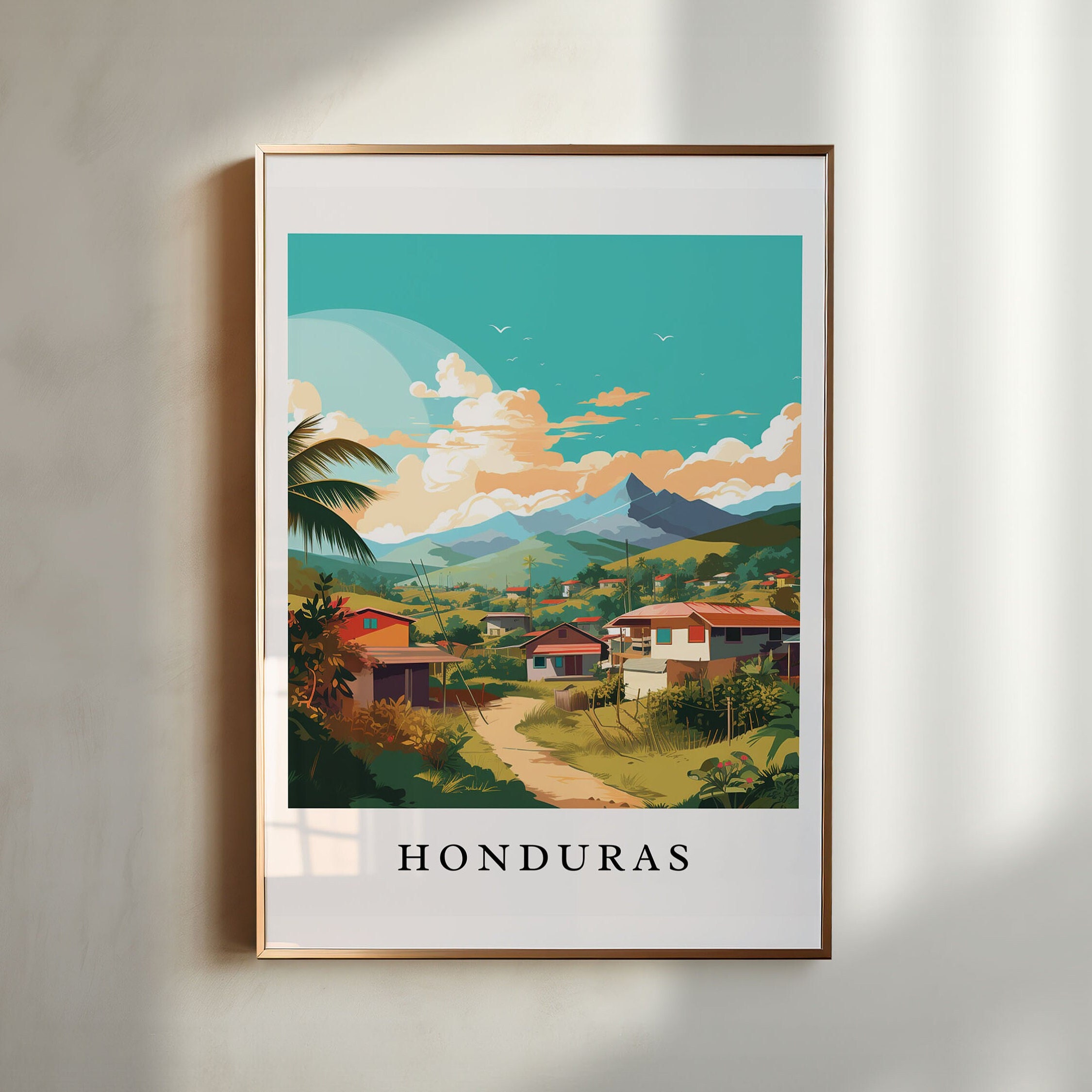 Honduras Travel Poster – Central America Illustration, Custom City Art ...