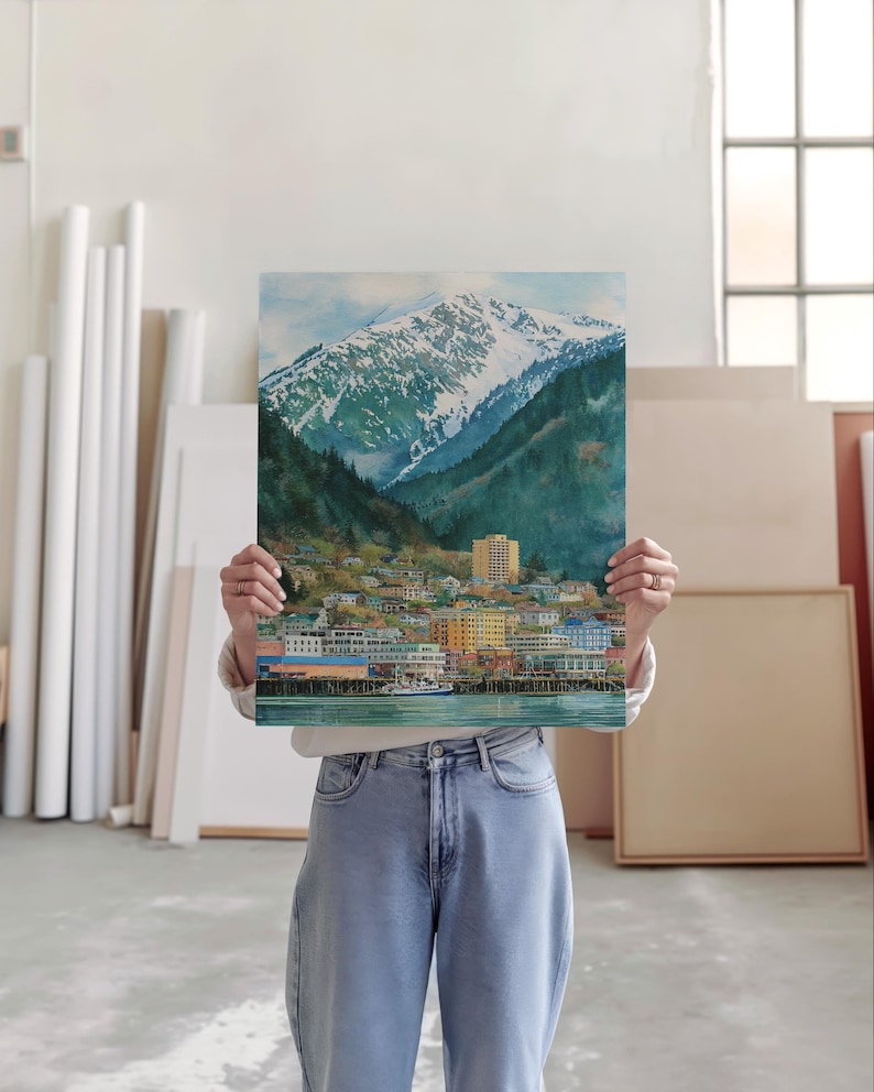 Juneau Alaska Watercolor Art Juneau AK Print Juneau Alaska Artwork ...