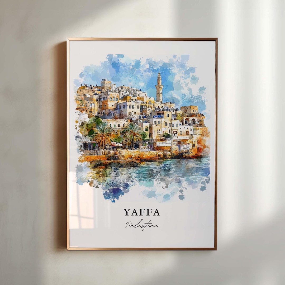 Yaffa Wall Art, Jaffa Palestine Print, Palestine Watercolor Art, Japho ...