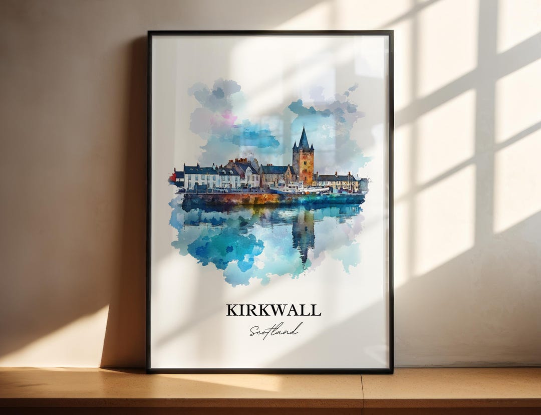 Kirkwall Wall Art, Orkney Print, Scotland Watercolor Art, Kirkwall ...