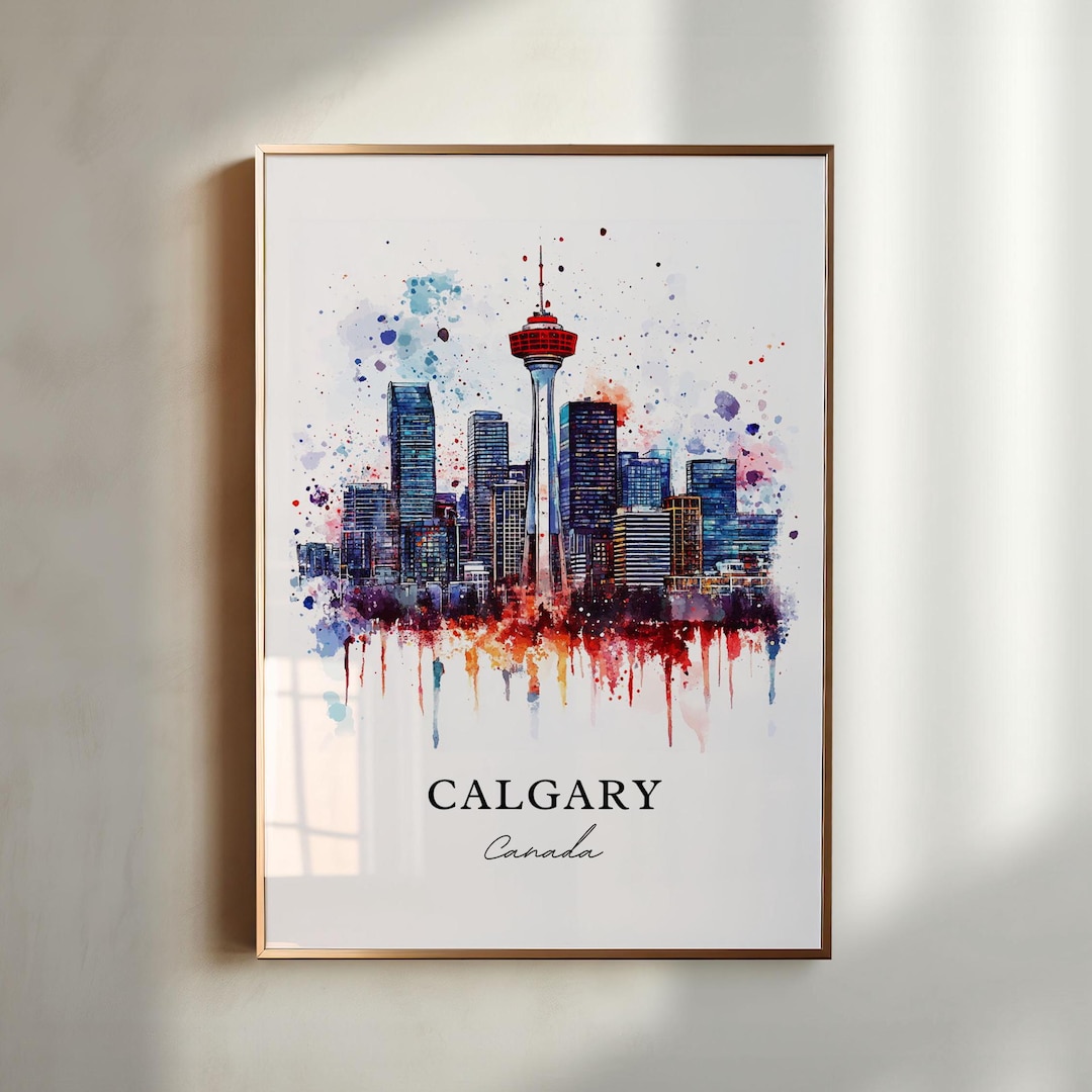 Calgary Wall Art, Calgary Print, Calgary Watercolor Art, Calgary ...
