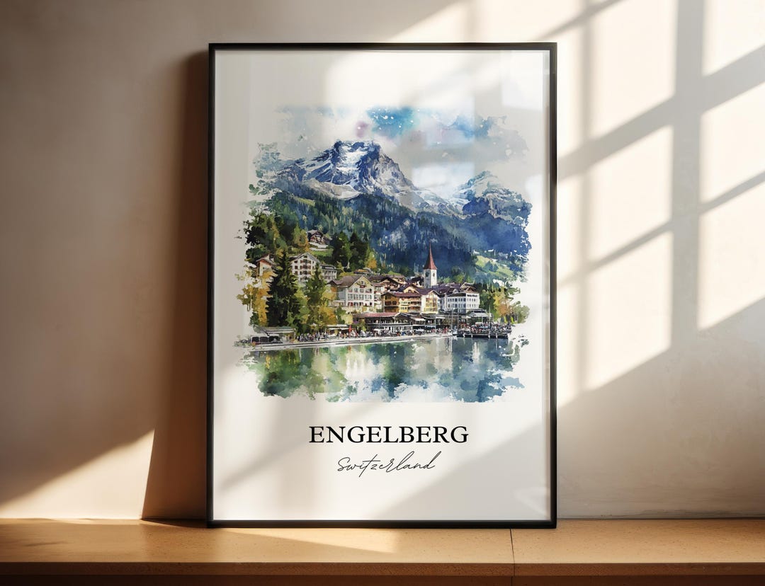 Engelberg Travel Print Wall Art Engelberg Wall Hanging Home Décor ...